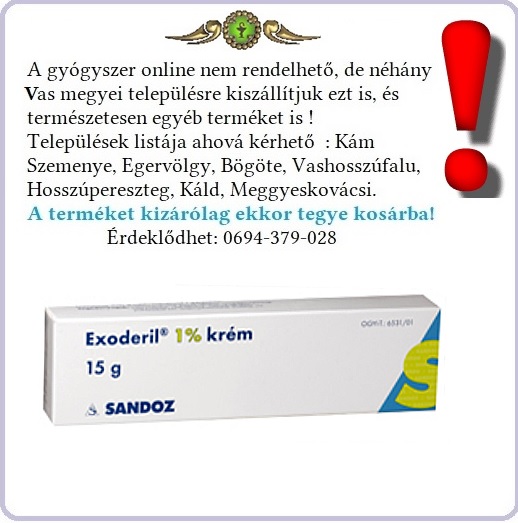 Exoderil krém 15g - Arcanum GYÓGYSZERTÁR webpatika gyógyszer,tabletta ...
