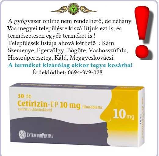 Cetirizin Ep 10 mg tabletta 30x - Arcanum GYÓGYSZERTÁR webpatika ...